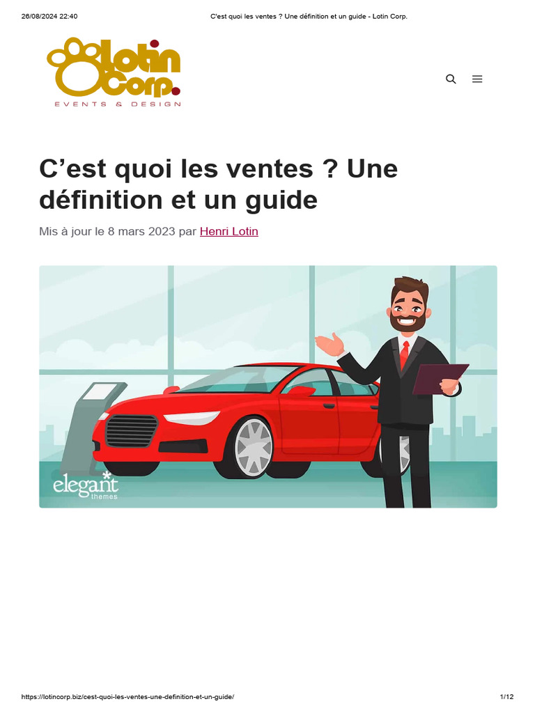 C'est Quoi Les Ventes - Une Définition Et Un Guide - Lotin Corp | PDF