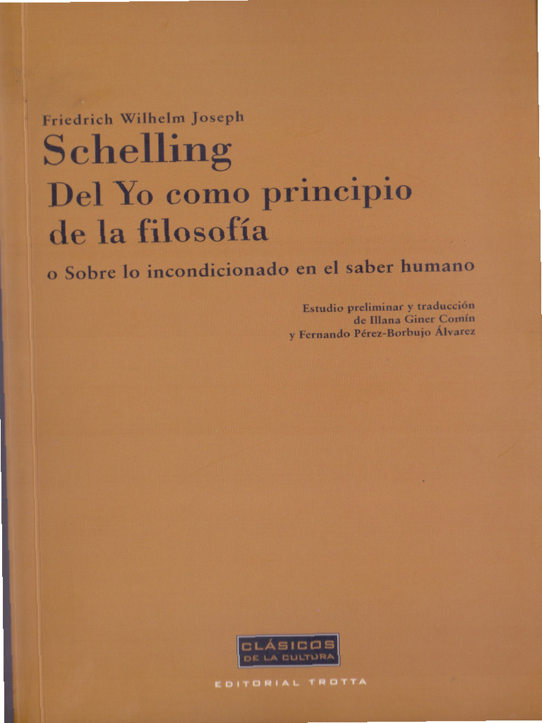 Schelling - Del Yo Como Principio de La Filosofia | PDF