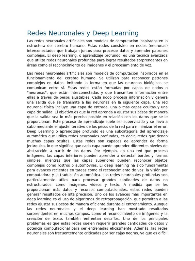 Redes Neuronales y Deep Learning | PDF
