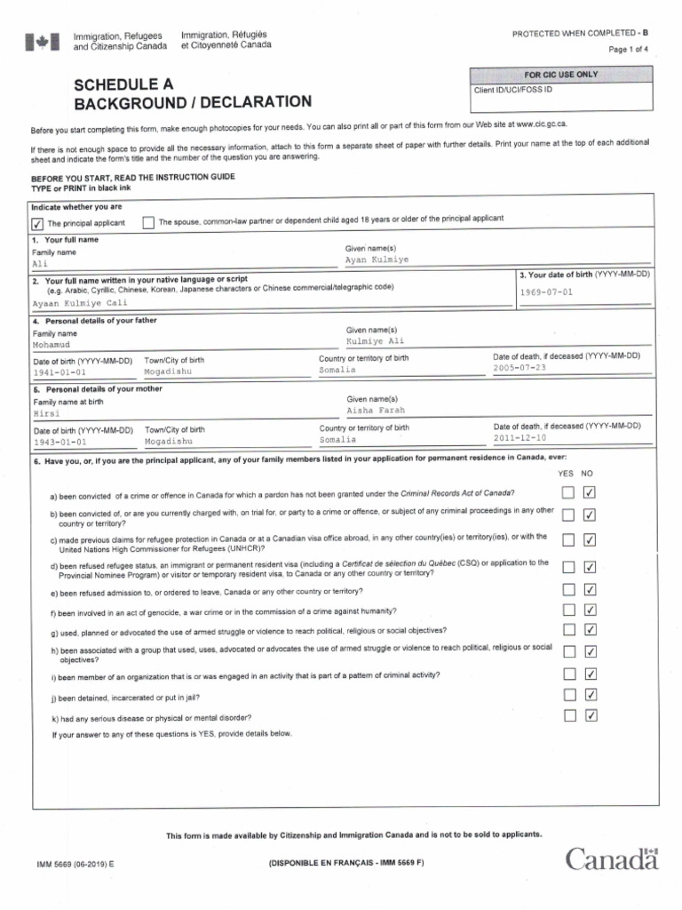 ''PA ALI, Ayan Kulmiye - Schedules'' | PDF