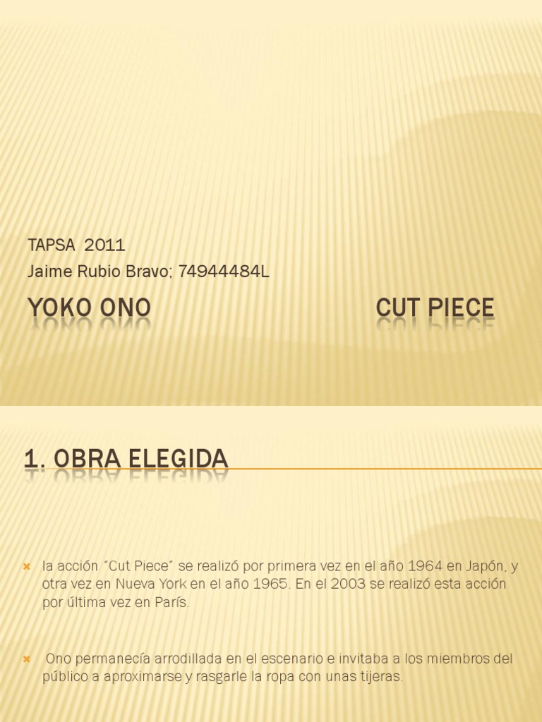 Yoko Ono Cut Piece | PDF | Yoko Ono | John Lennon