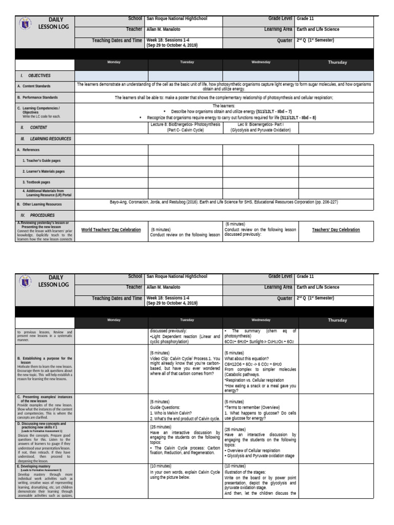 Els DLL Week 18 Final | PDF