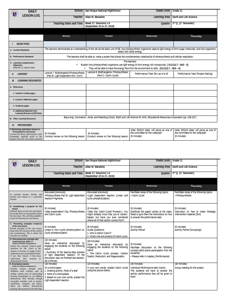 Els DLL Week 17 Final | PDF