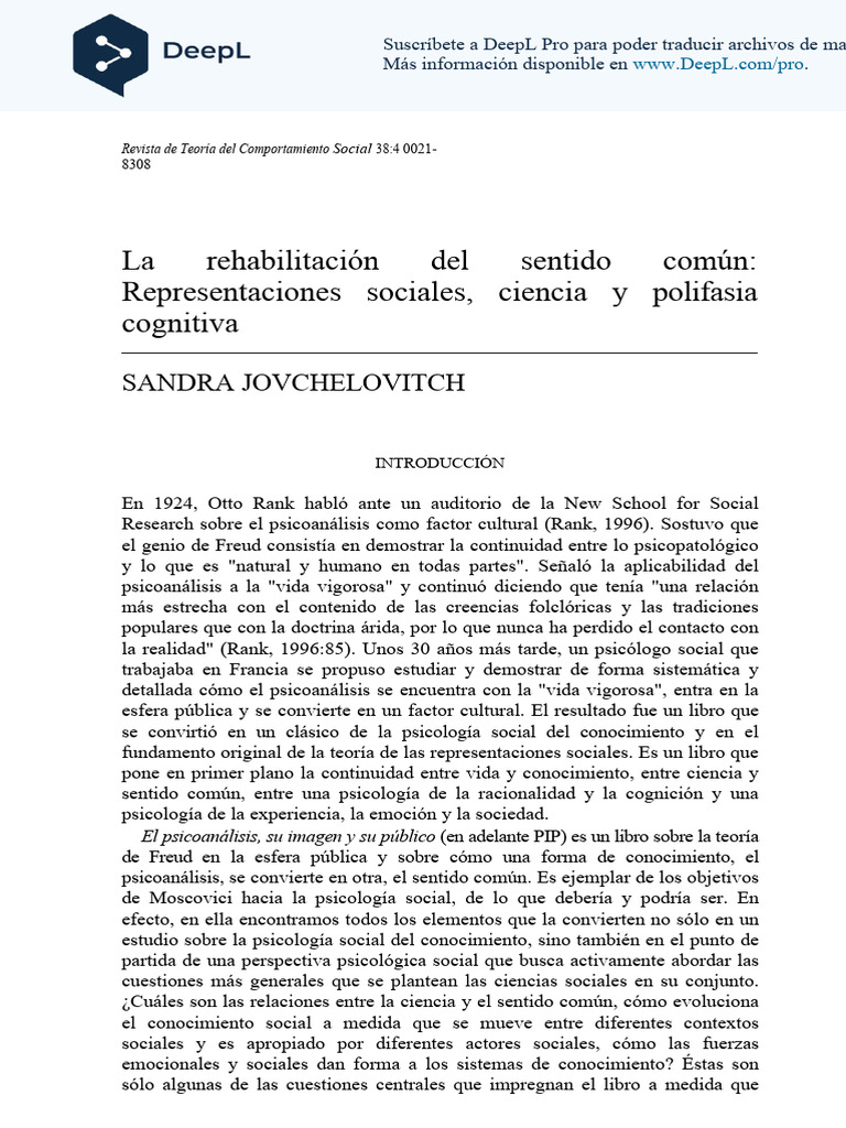 J Theory Soc Behav - 2008 - JOVCHELOVITCH - The Rehabilitation of ...