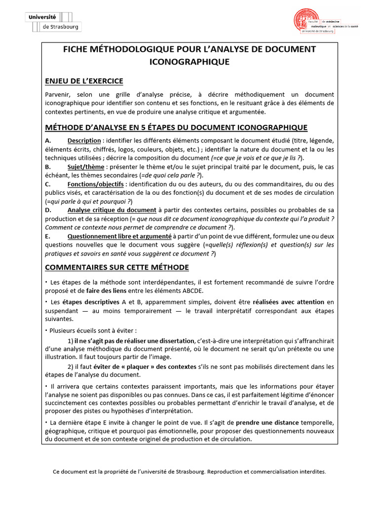 Fiche Methodologique Pour Lanalyse de Document Iconographique TDLSPS ...