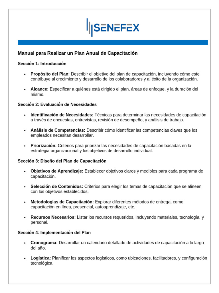 Plan Anual de Capacitacion | PDF