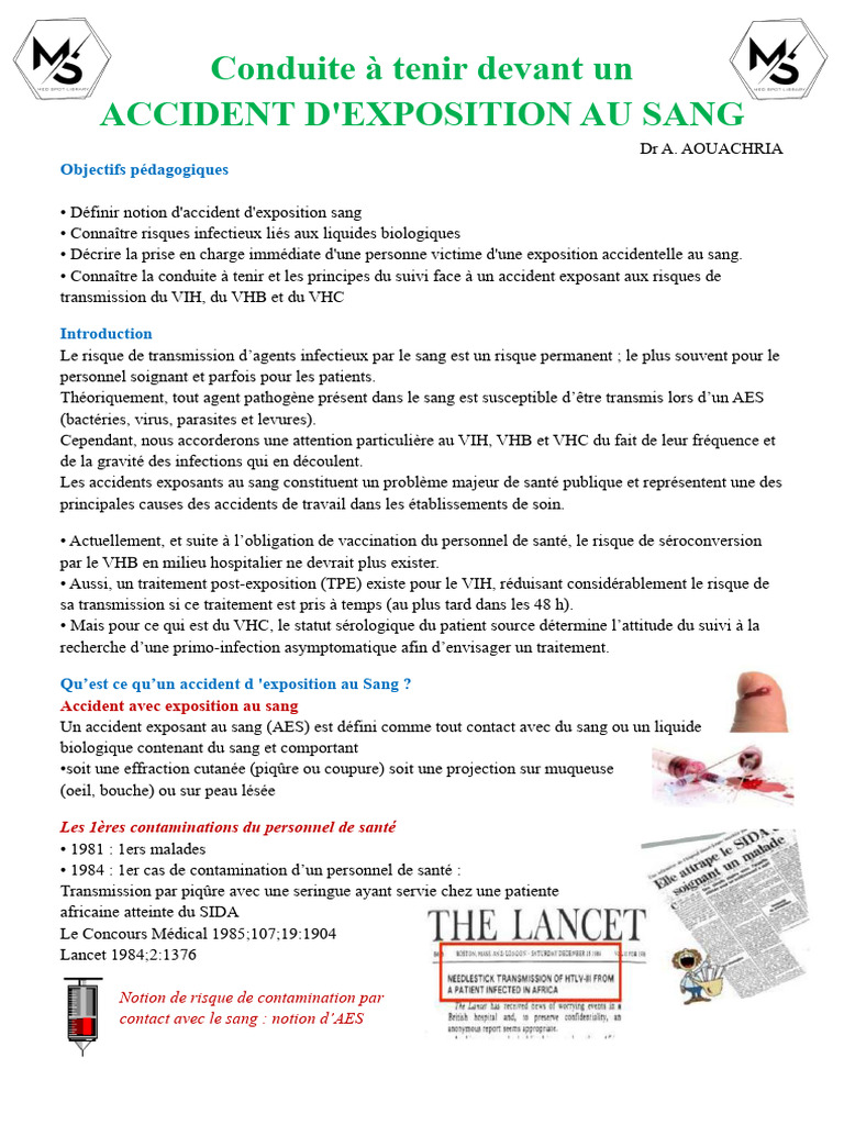 2 - CAT Devant Un Accident D'exposition Au Sang | PDF