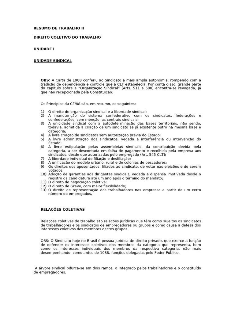 Resumo de Direito Do Trabalho II | PDF