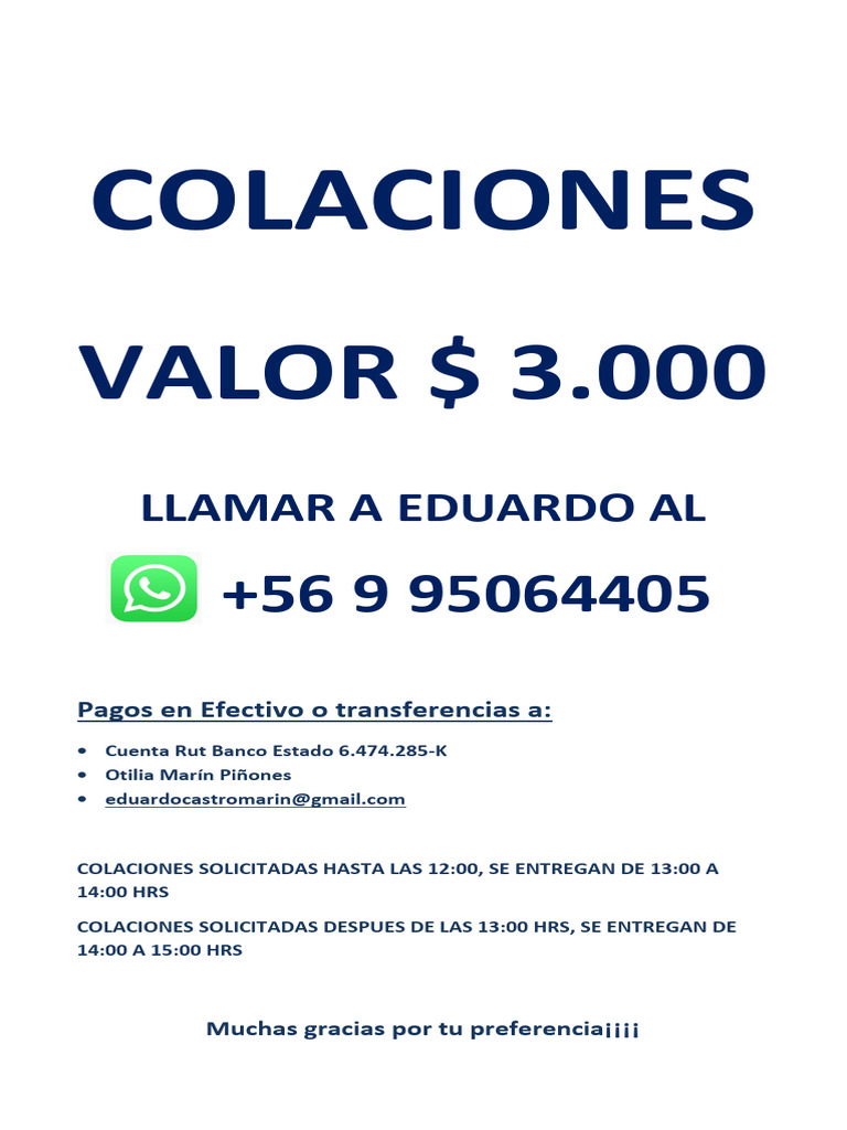 Afiche Colaciones | PDF