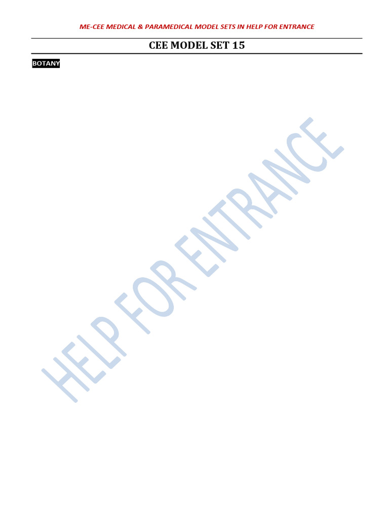 Cee Model Set 15 | PDF