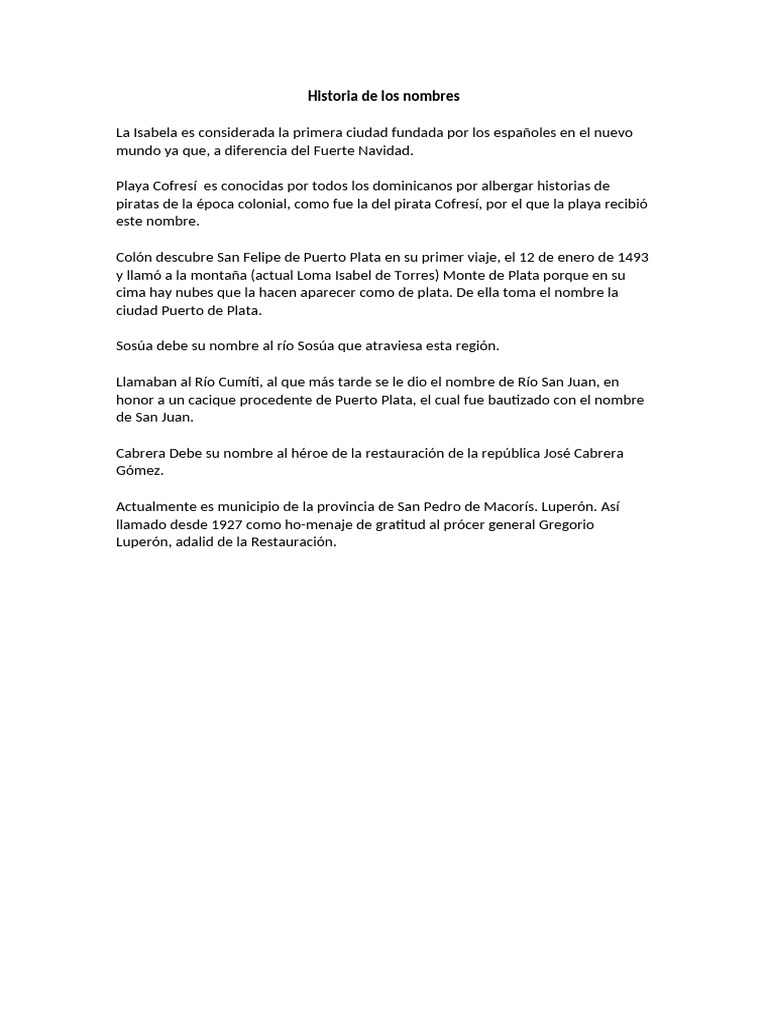 Historia de Los Nombres | PDF