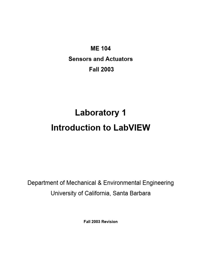 Lab1 Intro To Labview | PDF