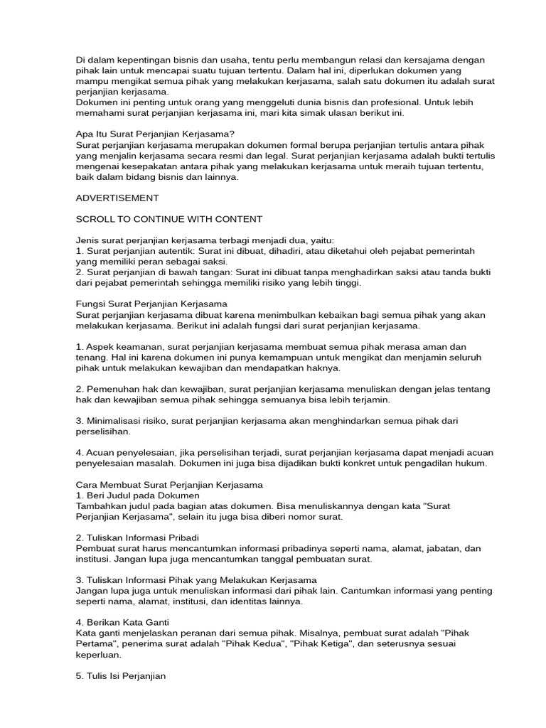 Contoh2 Kerjasama | PDF