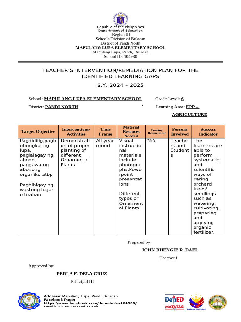Epp Agri - Intervention-Plan-Least | PDF
