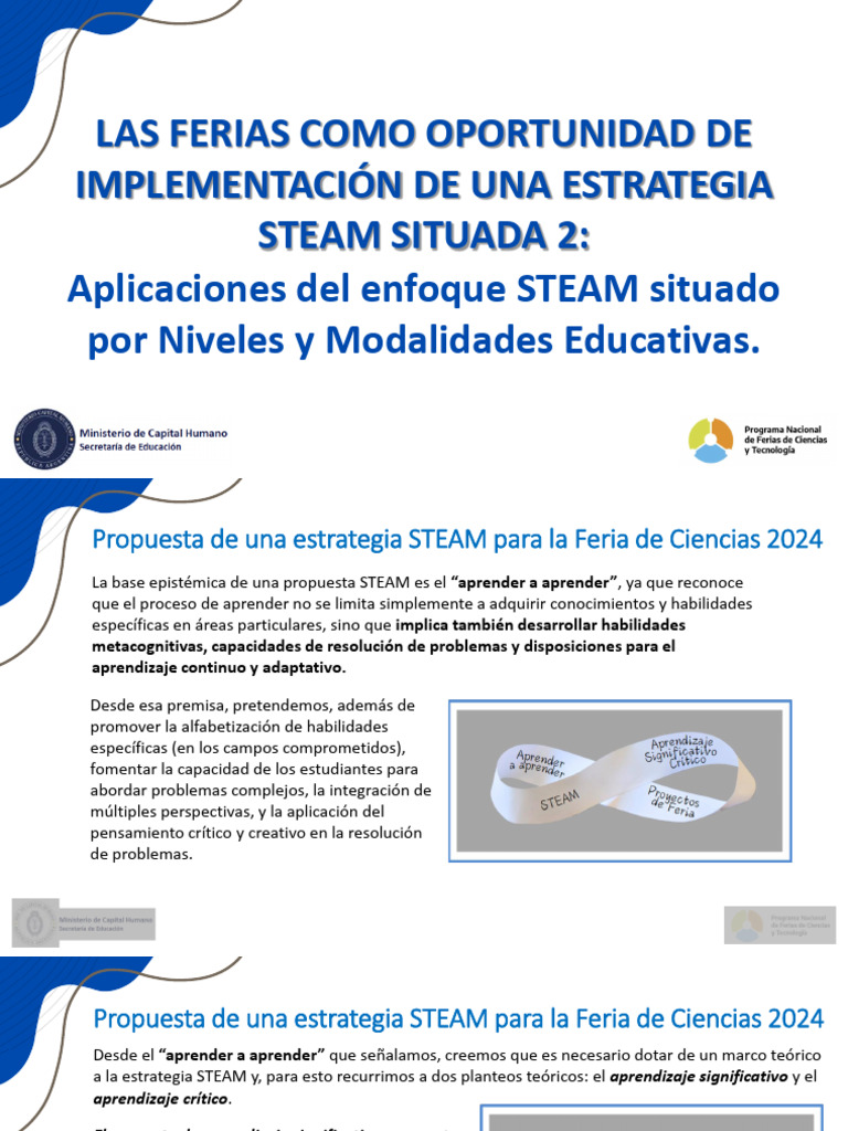 Documento 5. Aplicaciones Del Enfoque STEAM Situado Por Niveles y ...