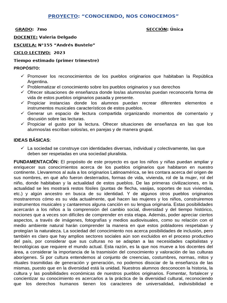 Proyecto de Segundo Grado | PDF