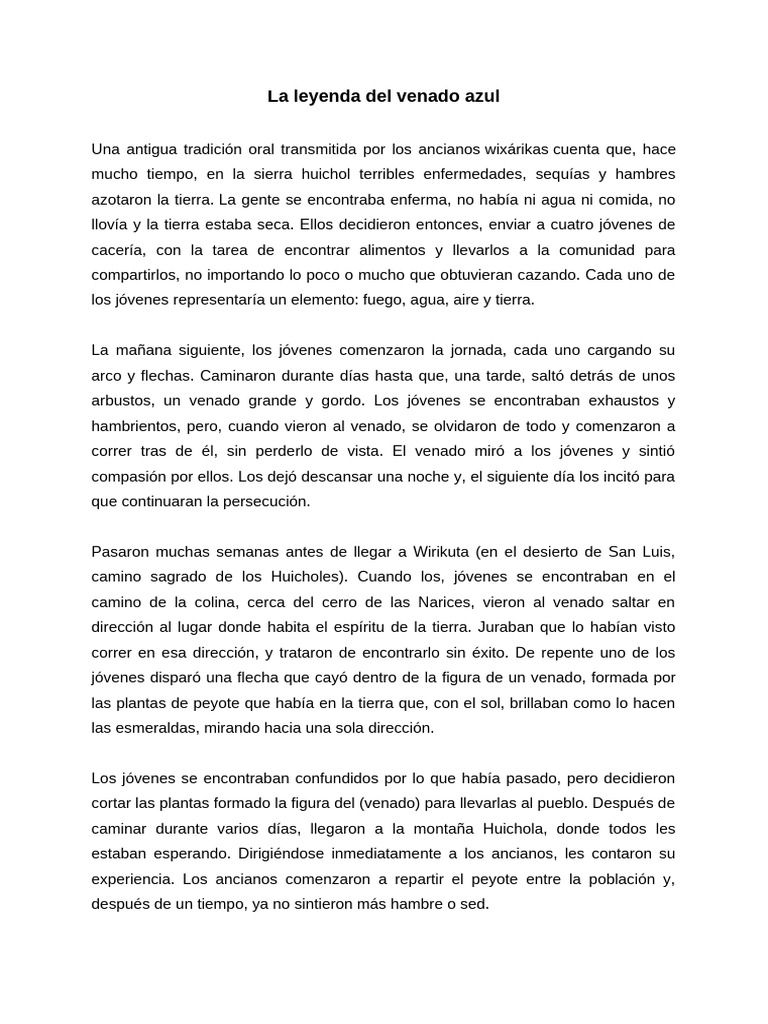 La Leyenda Del Venado Azul | PDF