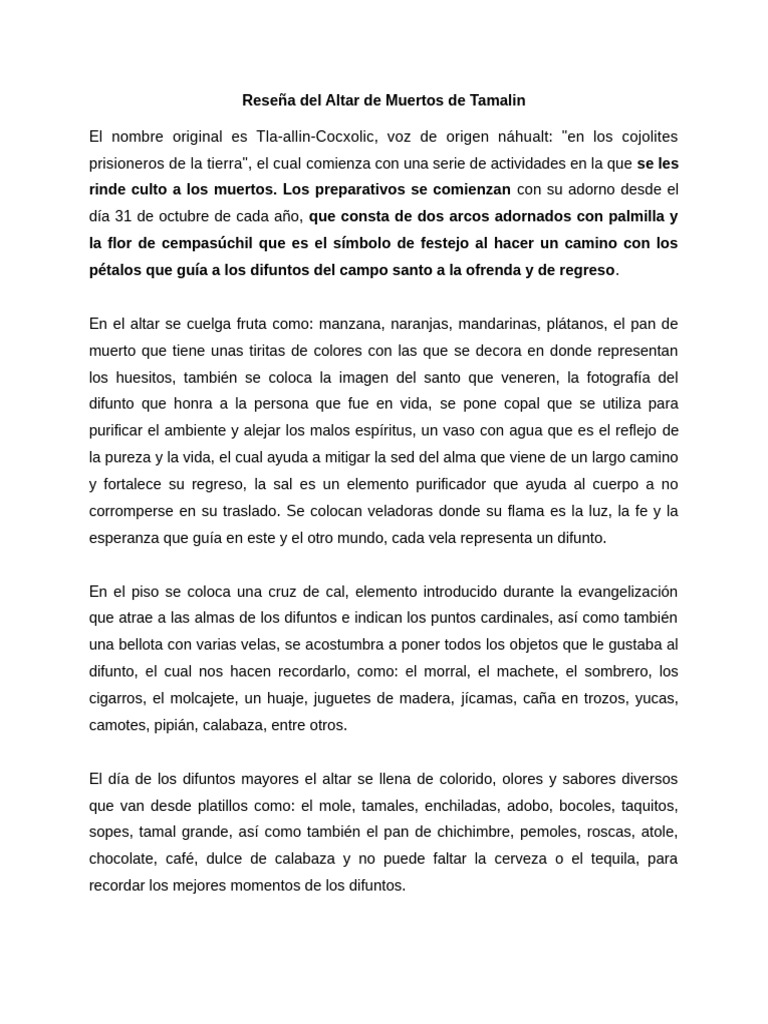 Reseña de Altar de Tamalin | PDF