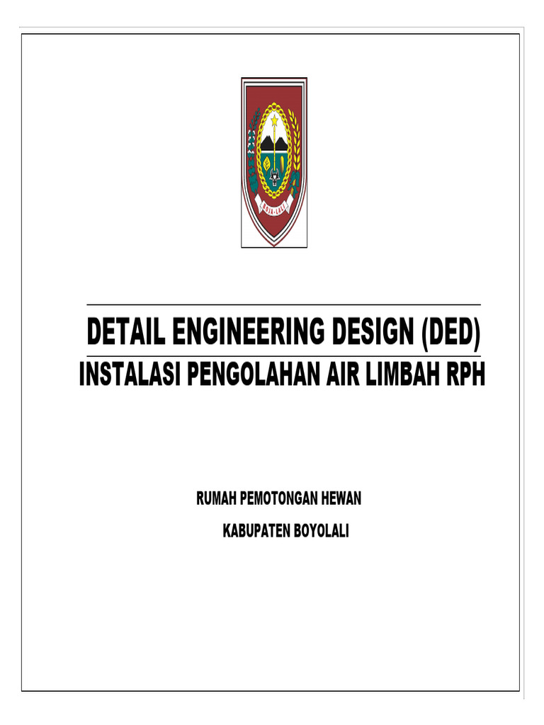 Detail Engineering Design (Ded) : Instalasi Pengolahan Air Limbah RPH | PDF