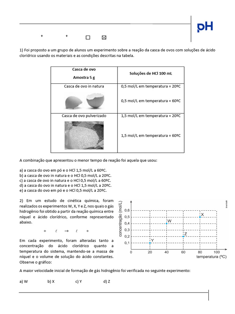 Cinética e Equilíbrio - EM2 - 2022 | PDF