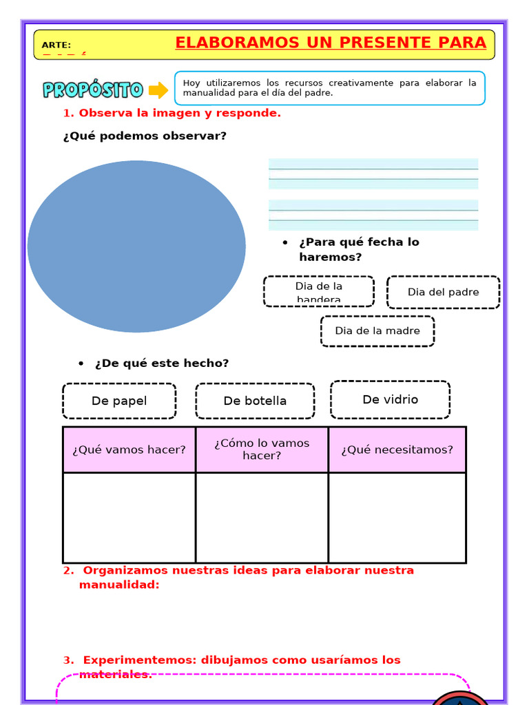 2 Ficha Arte Elaboramos Un Presente Para Papa Pdf