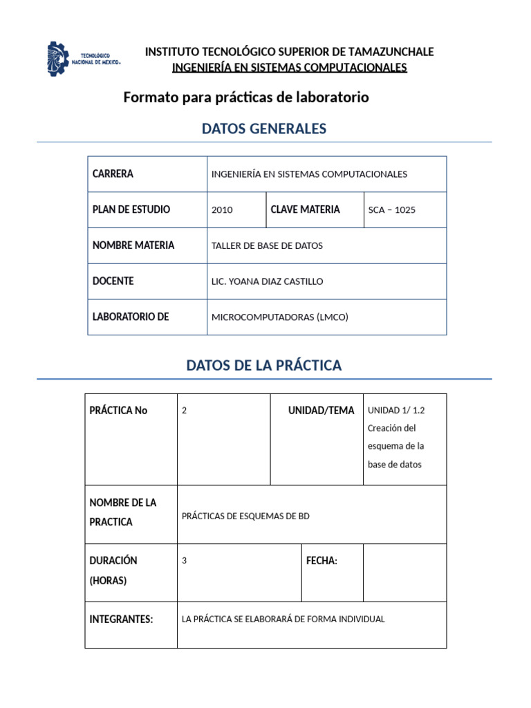 Lmco - U1 - P3 - TBD - Esquemas de BD - Practica Discografía | PDF