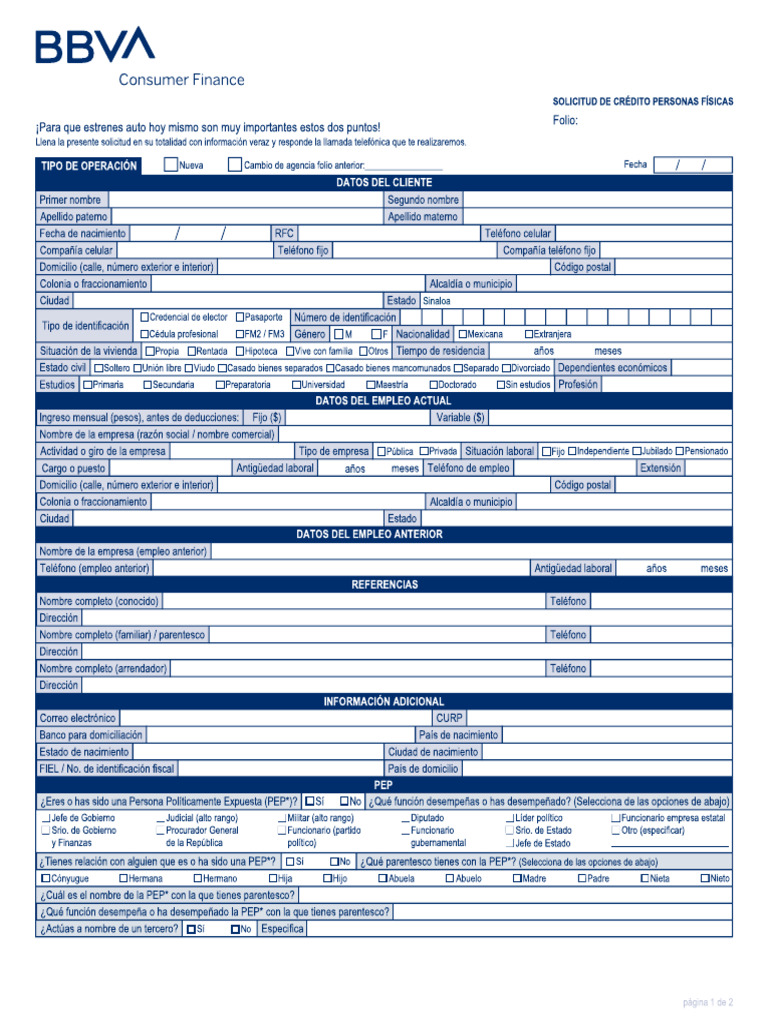 Solicitud BBVA | PDF