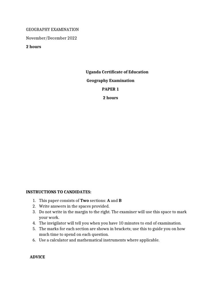 GEOG Sample Exam Jude 1 | PDF