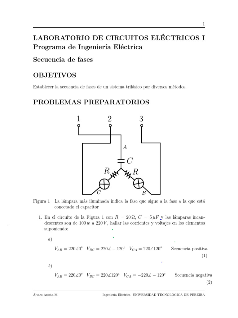 Guias - Ie612-Laboratorio de Circuitos Eléctricos I | PDF