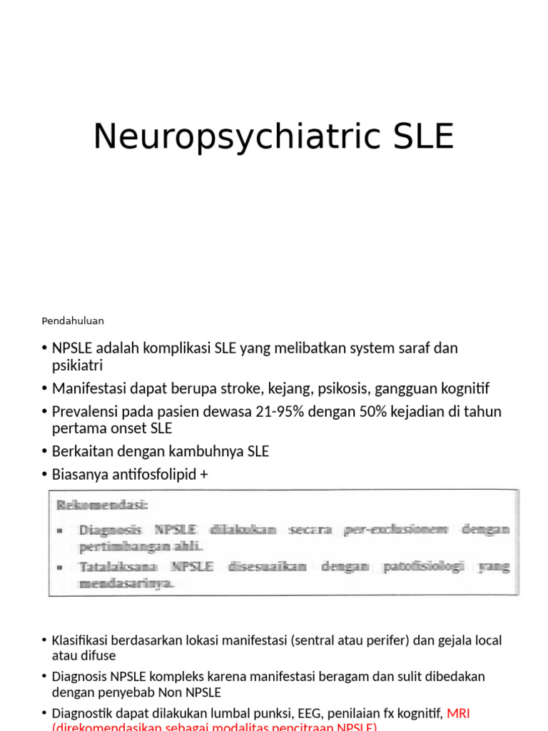 Neuropsychiatric SLE | PDF