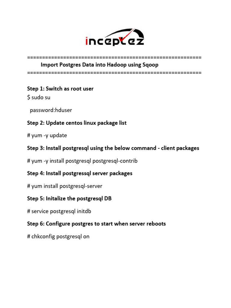 Postgres Sqoop Workouts | PDF