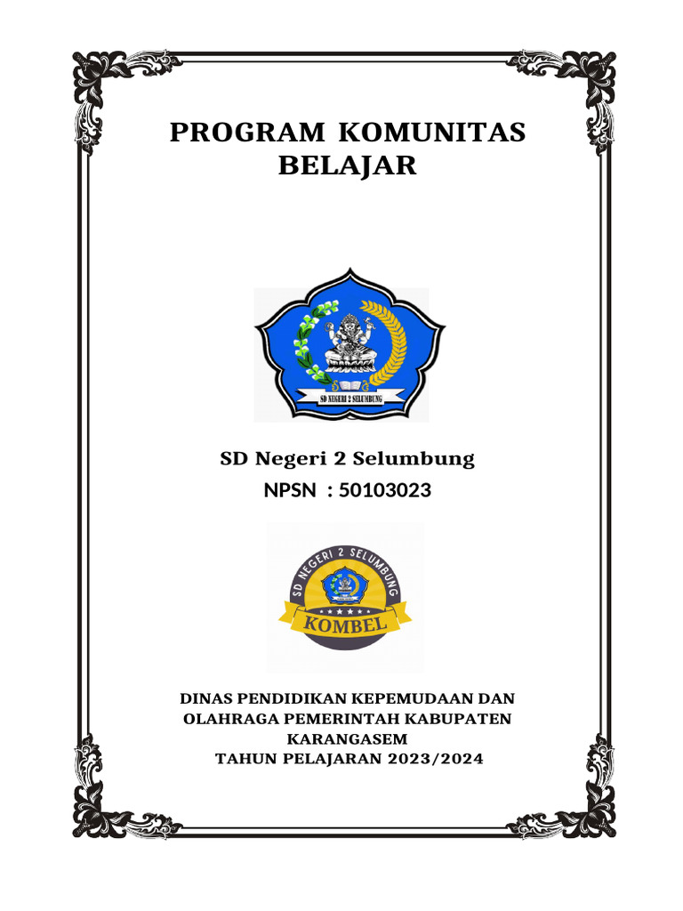 Program Komunitas Belajar | PDF