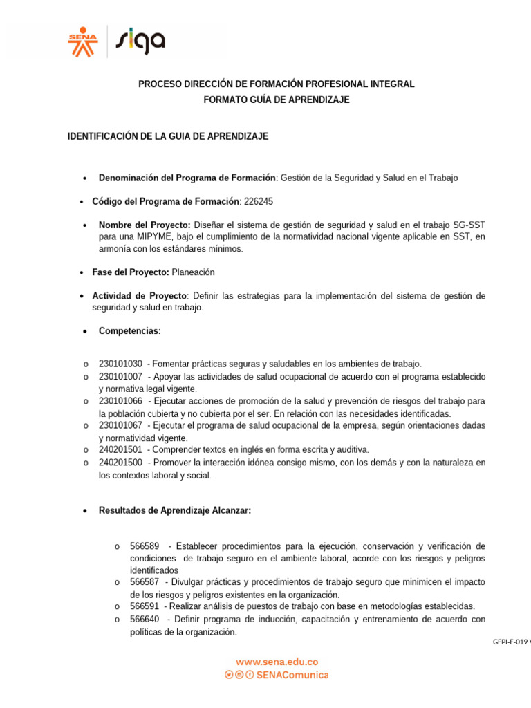 Gfpi-F-019 - Guia - de - Aprendizaje Nueva Fase Planeacion | PDF