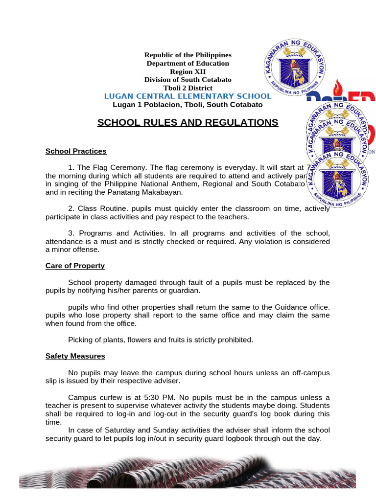 School Rules For Posting Final | PDF