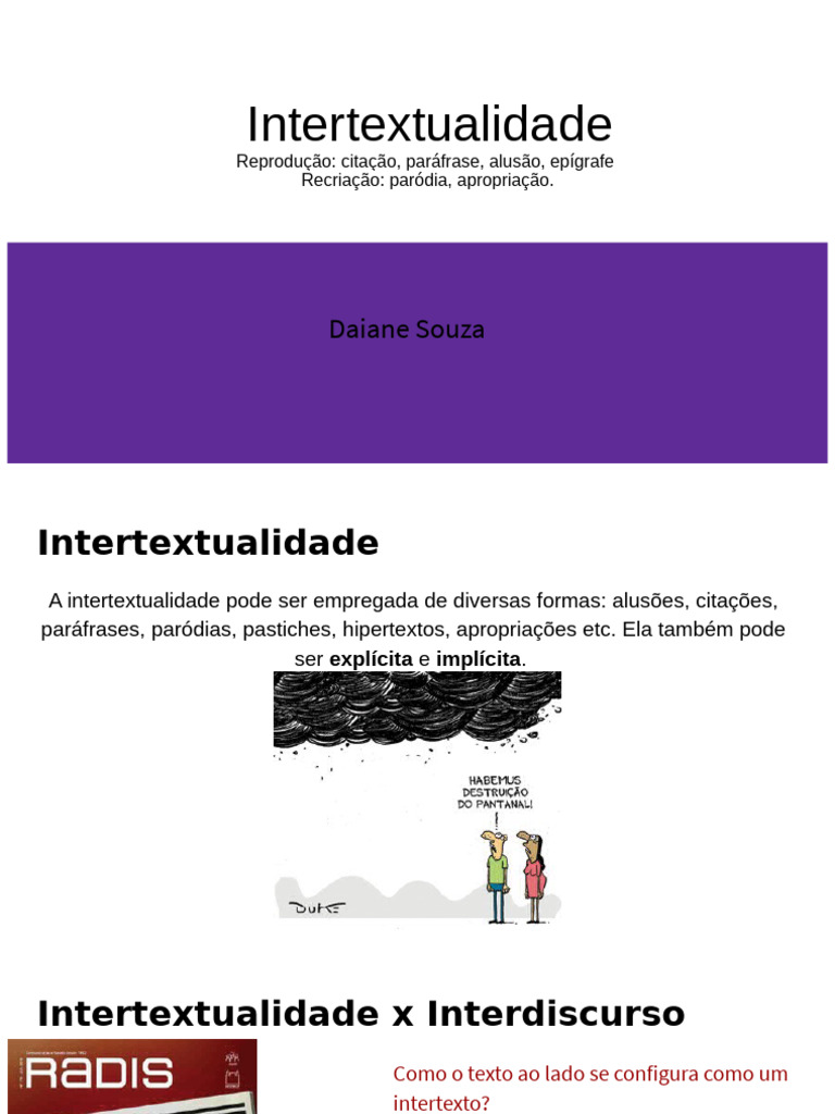 2023 - Intertextualidade - 1 Série EM | PDF