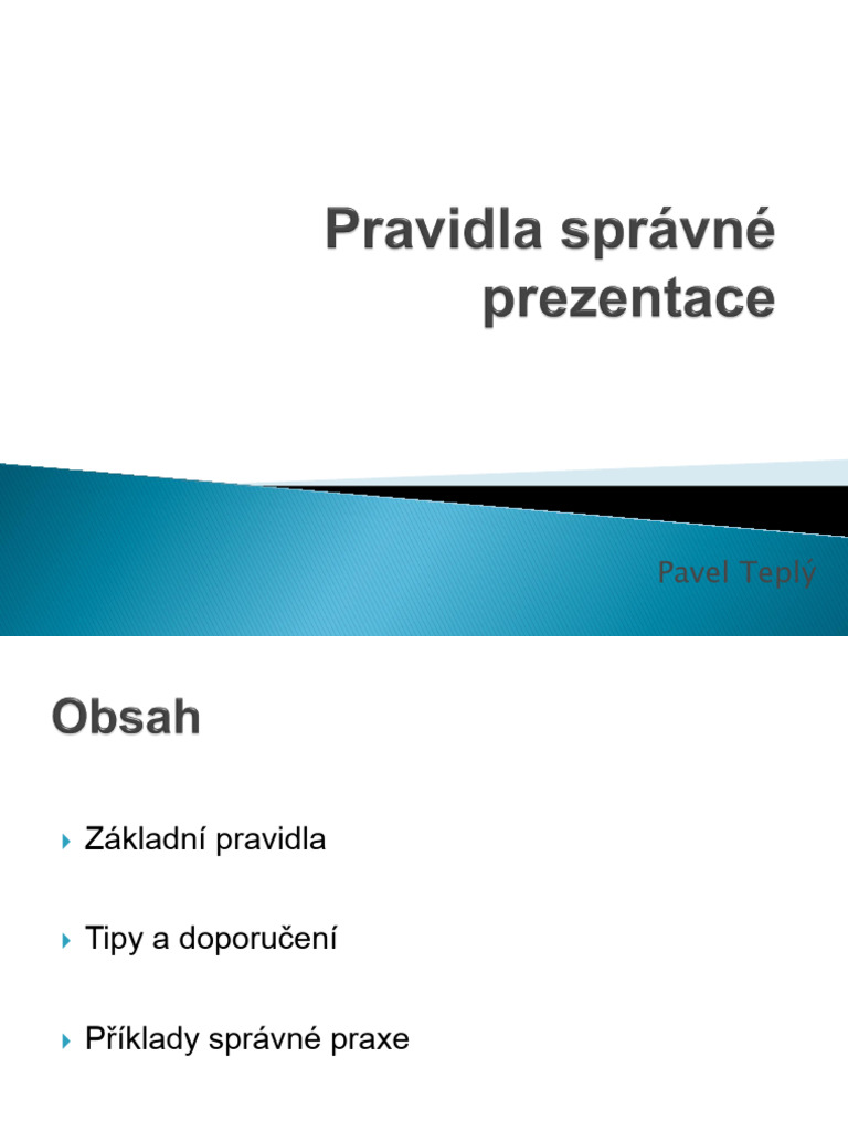 Pravidla Spravne Prezentace | PDF
