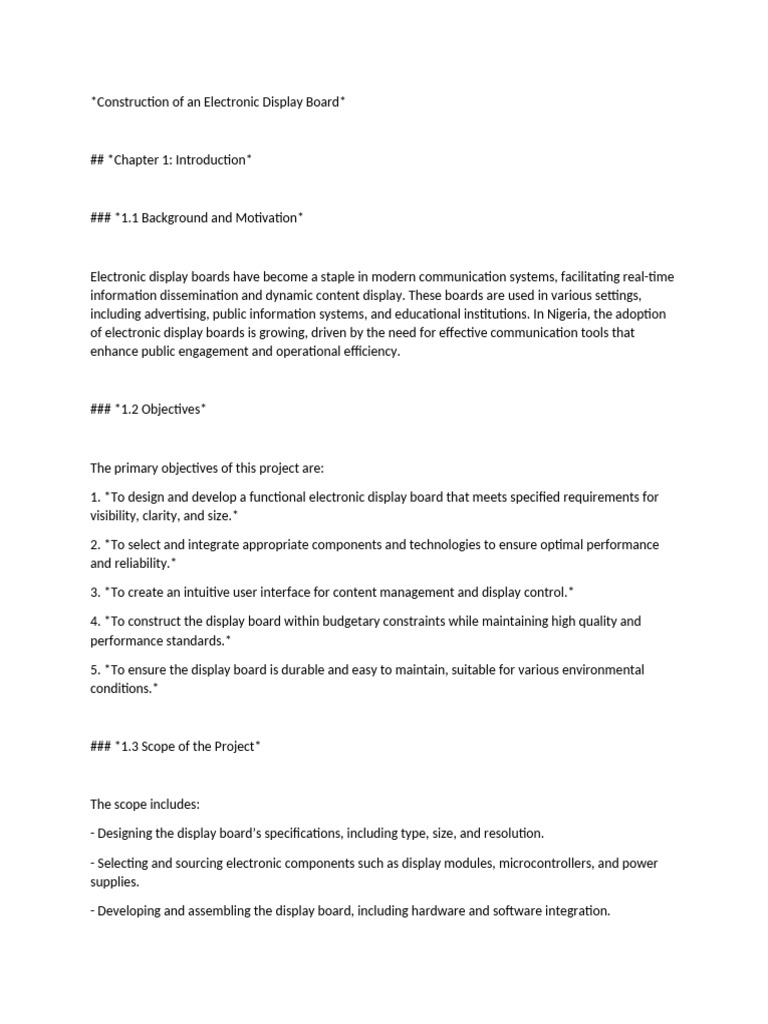 Construction of An Electronic Display Board | PDF