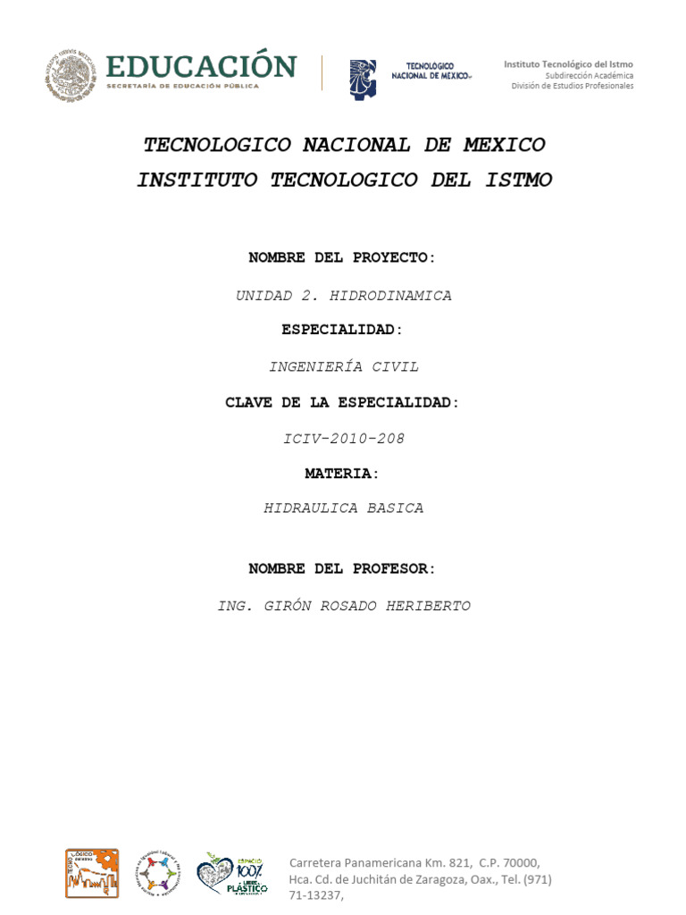 Unidad 2 Hidrodinamica | PDF