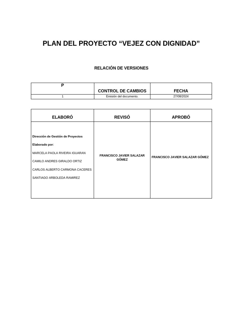 Plan Del Proyecto INVEJ | PDF