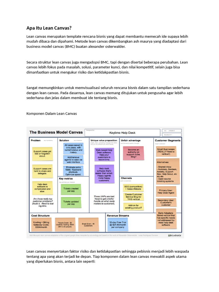 Apa Itu Lean Canvas | PDF