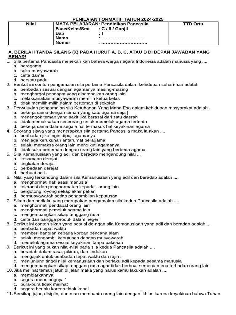 Materi Pokok Aktiitas 1 PPKN BAB 1 | PDF