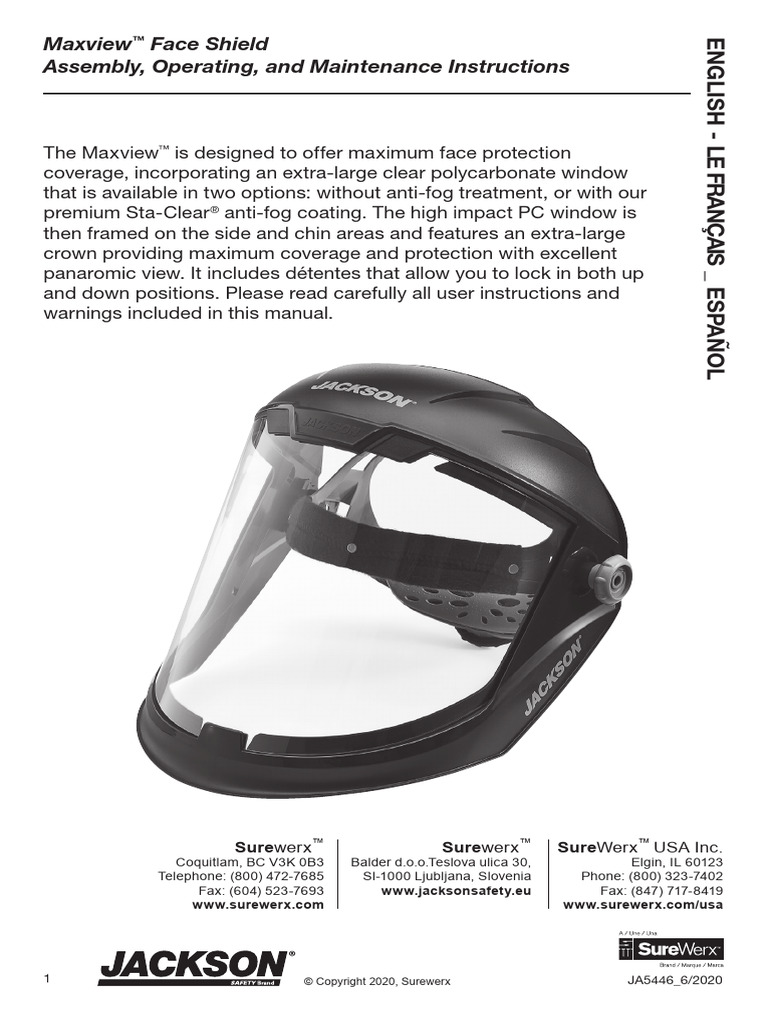 Jackson MaxView Face Shield Instructions | PDF
