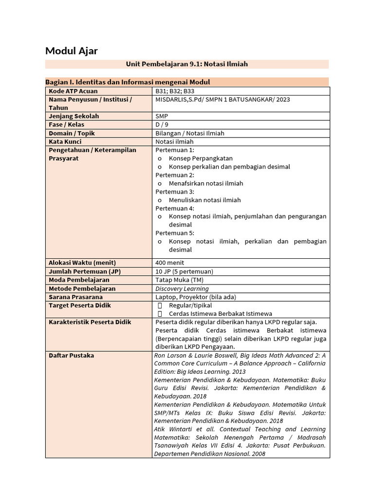 Modar Notasi Ilmiah | PDF