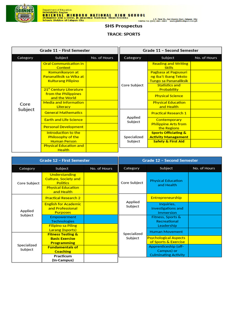 SHS Prospectus SPORTS | PDF