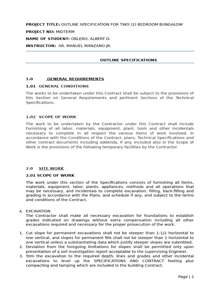 Oblero, Albert D.-Outline-Specification - Mt-Requirement | PDF