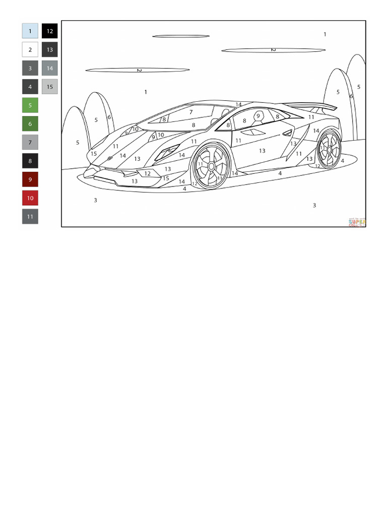 Página para Colorear Lamborghini Sesto Elemento Por Números - Páginas ...