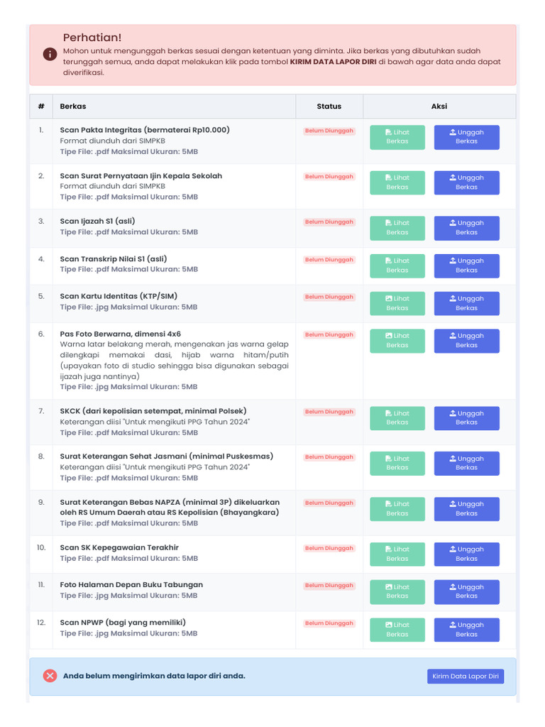 Form Upload Berkas Data Diri - SALAM PPG | PDF