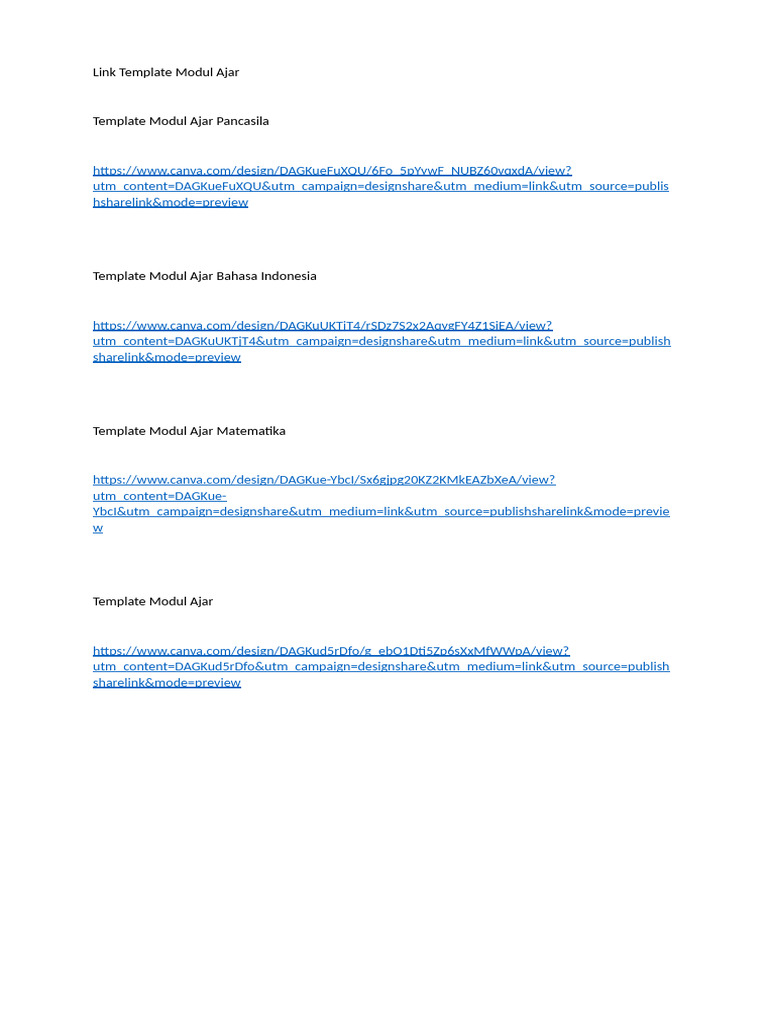 Link Template Modul Ajar | PDF
