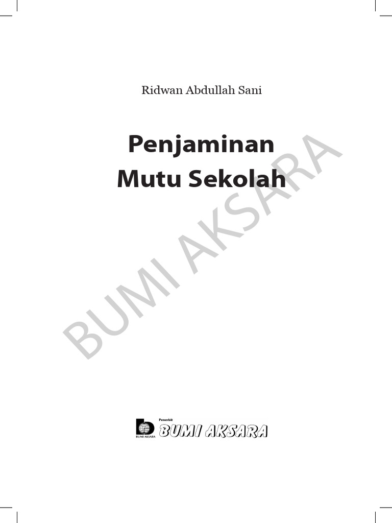 Contoh Penjaminan Mutu Sekolah (Bumi Aksara) | PDF