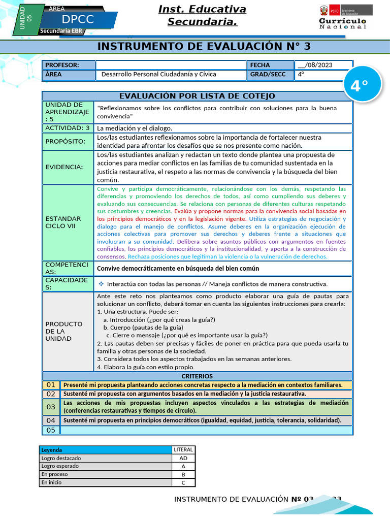 4º DPCC - LC Act.3 Uni 5 - Sem 03 | PDF